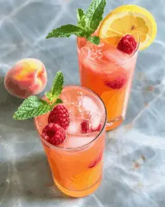 Homemade Raspberry Peach Lemonade | Bitezly