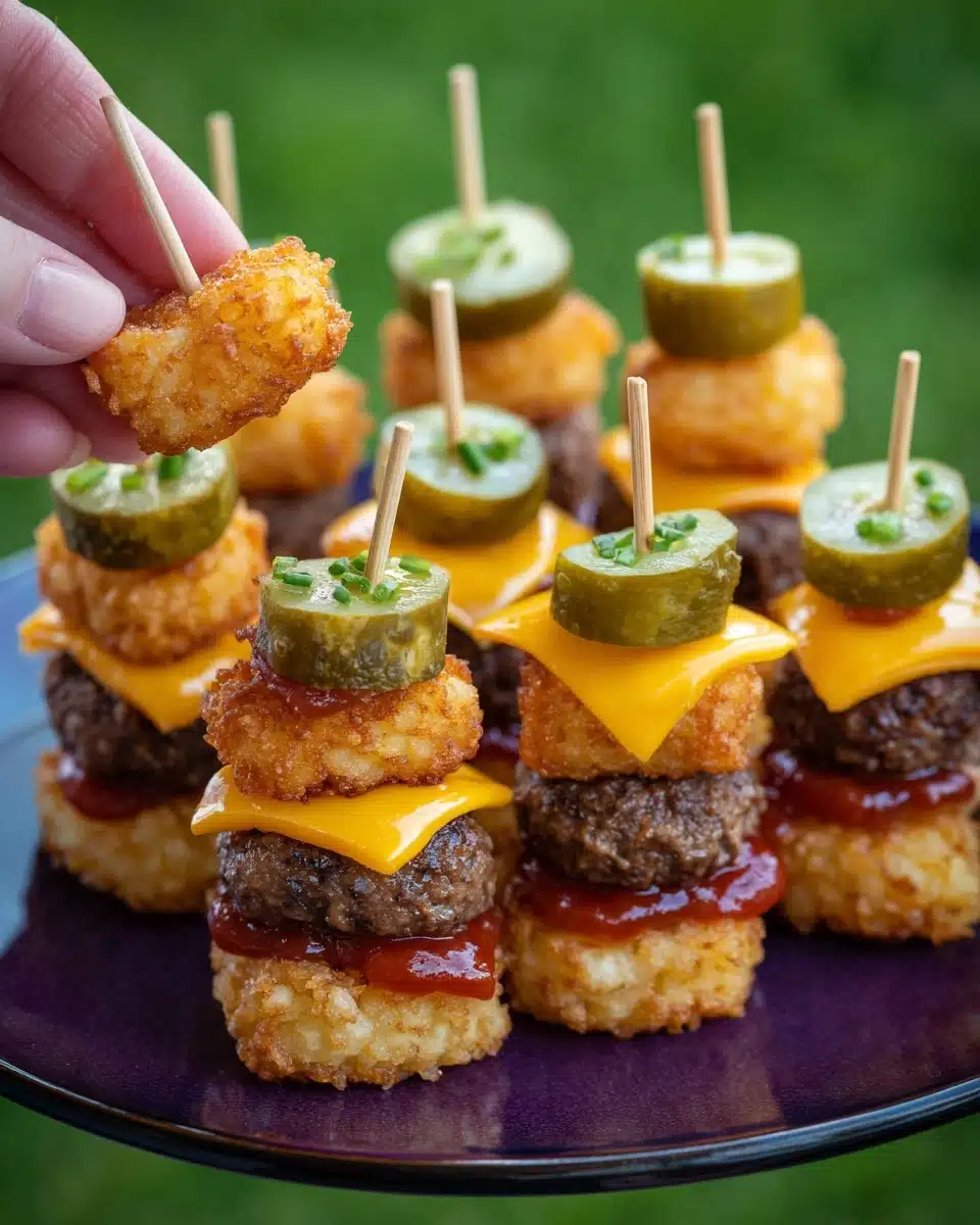 Tater Tot Mini Cheeseburger Bites Recipe: Bite-Sized Delights