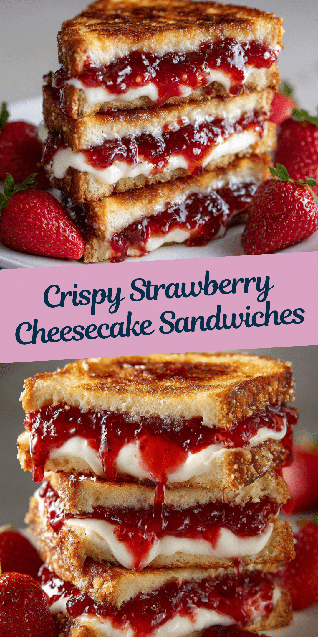 Fried Strawberry Cheesecake Sandwiches: Crispy, Creamy Delight