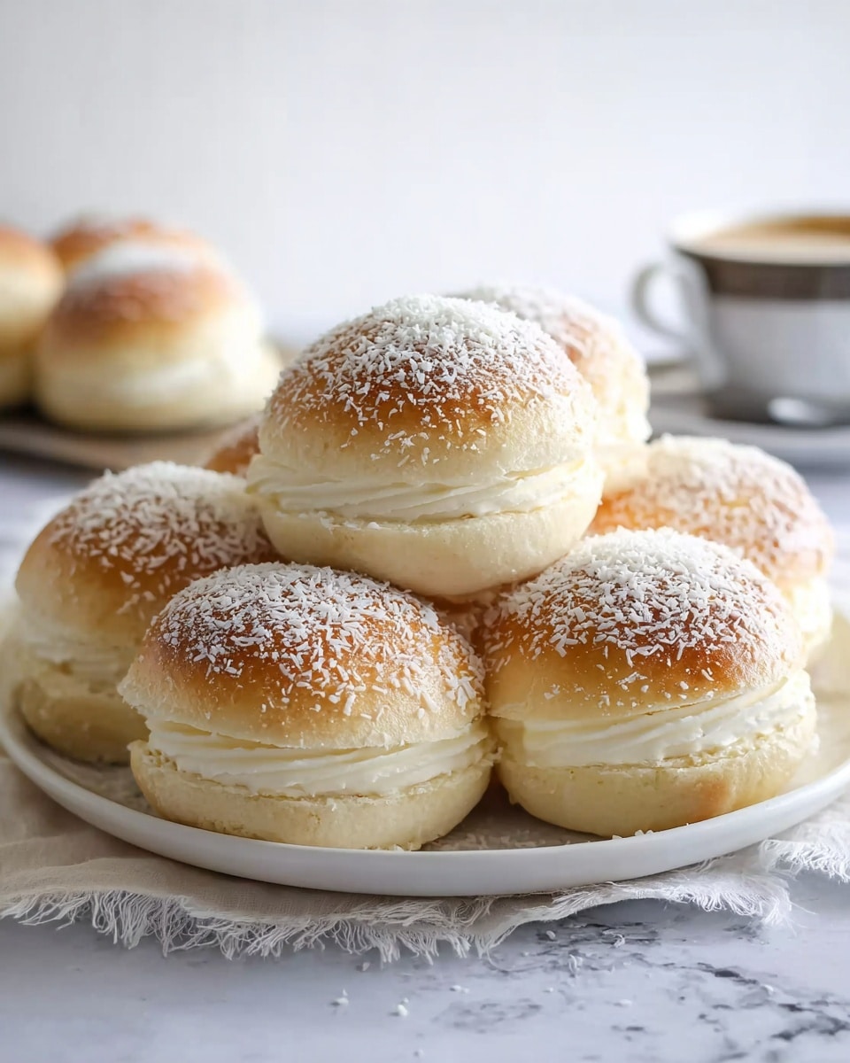 Coconut Cream Buns with Mascarpone Filling – Soft & Fluffy Delight