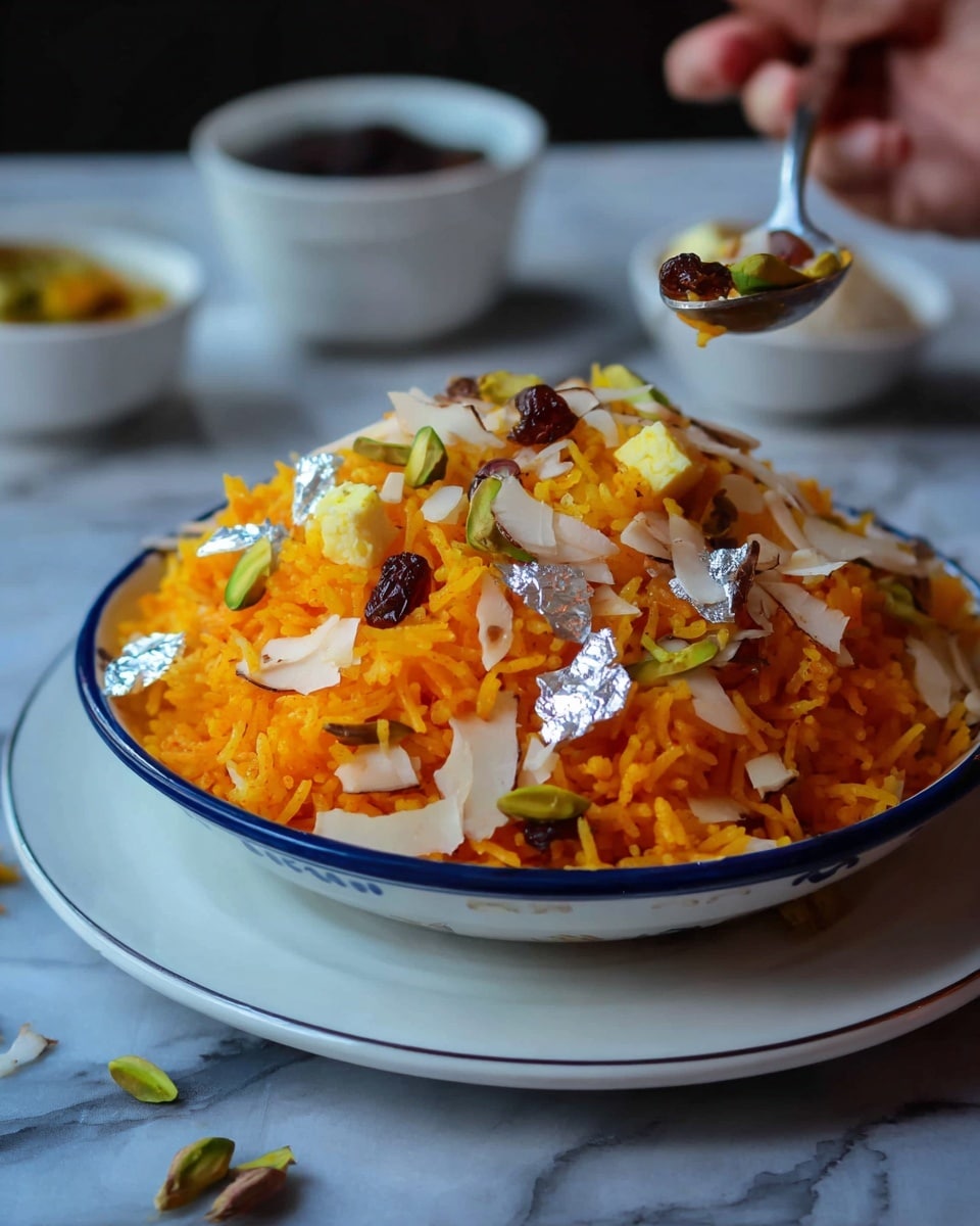 Zarda Pakistani Sweet Rice Recipe | Vibrant & Aromatic Dessert