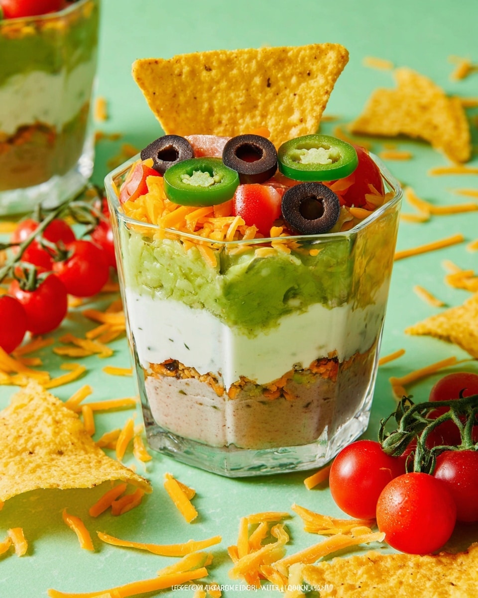 7 Layer Dip Cups: Colorful & Flavorful Party Appetizer
