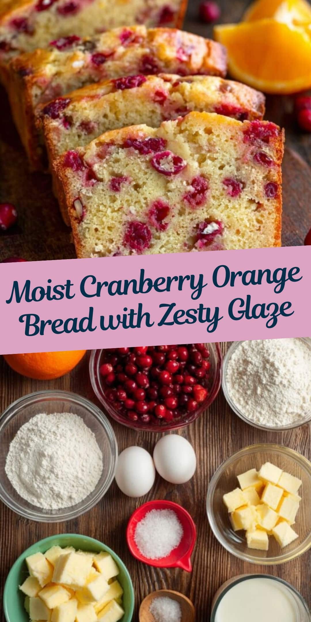 Cranberry Bread with Orange Glaze: Bright, Delicious & Easy