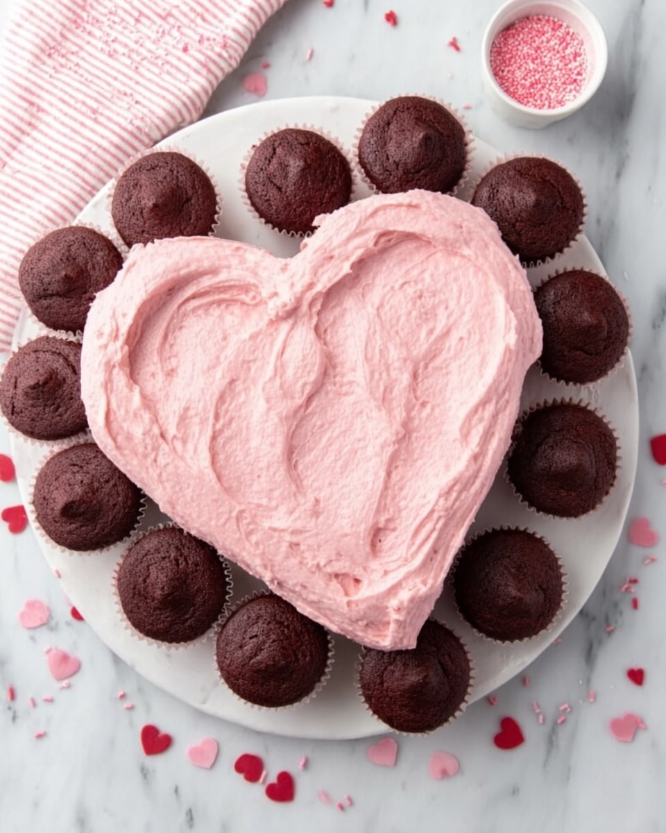 Valentine's Day Red Velvet Cupcake Cake - Easy & Festive