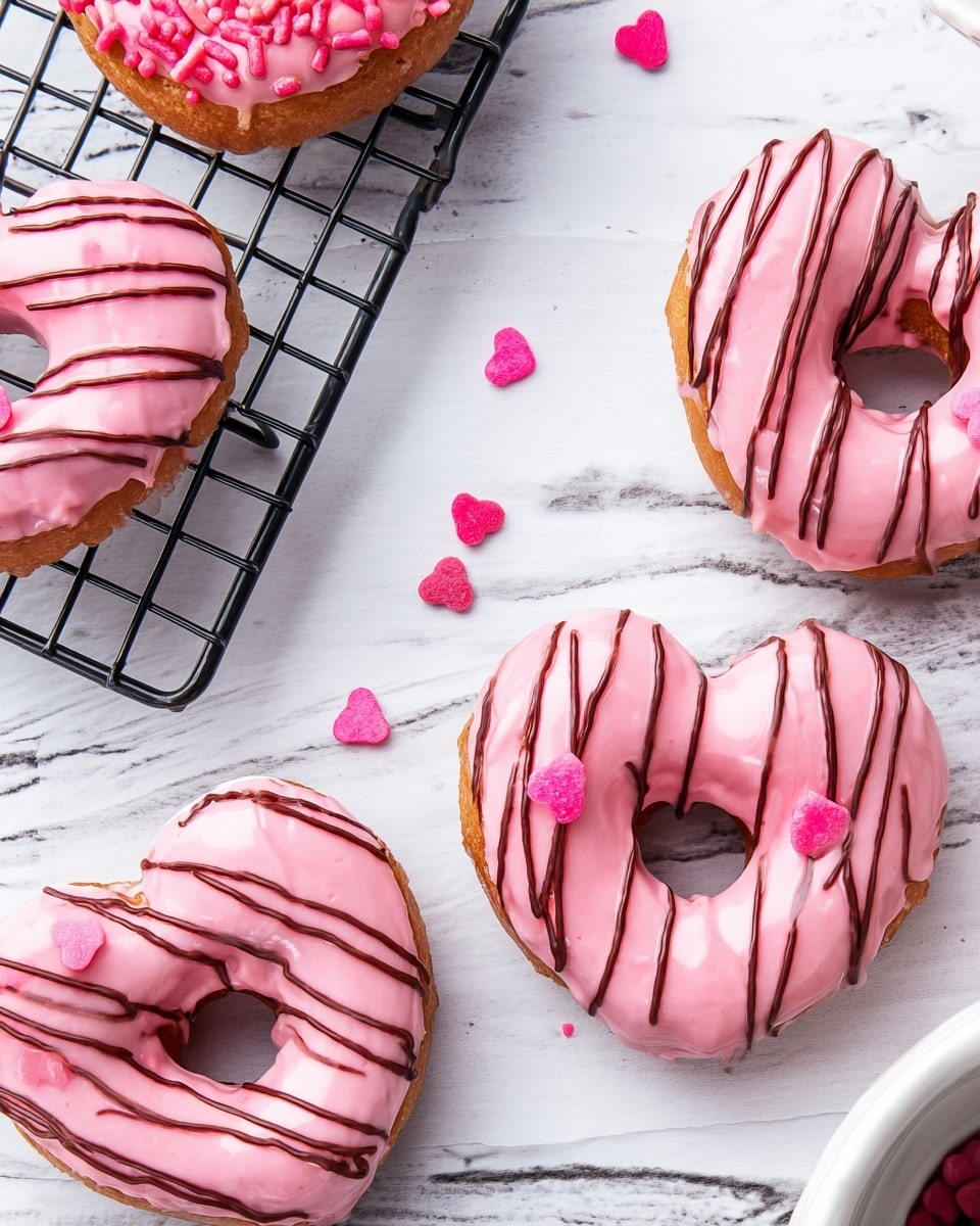 Air Fryer Heart-Shaped Biscuit Donuts with Strawberry & Chocolate