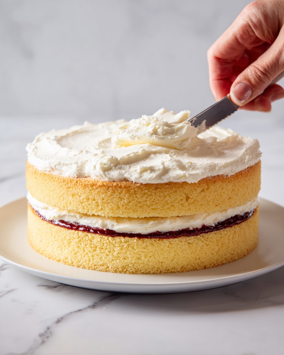 Victorian Sponge Cake with Raspberry Jam and Strawberries