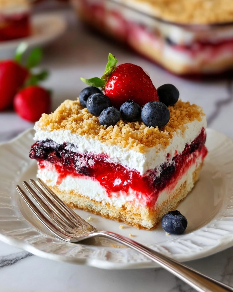 Red White & Blue Mixed Berry Yum Yum: Patriotic Summer Dessert