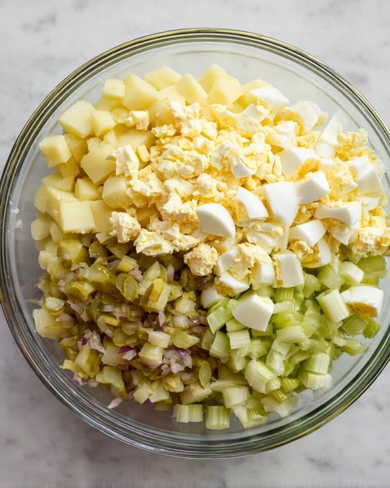 Potato Salad with Eggs and Dill Pickles – Refreshing & Easy